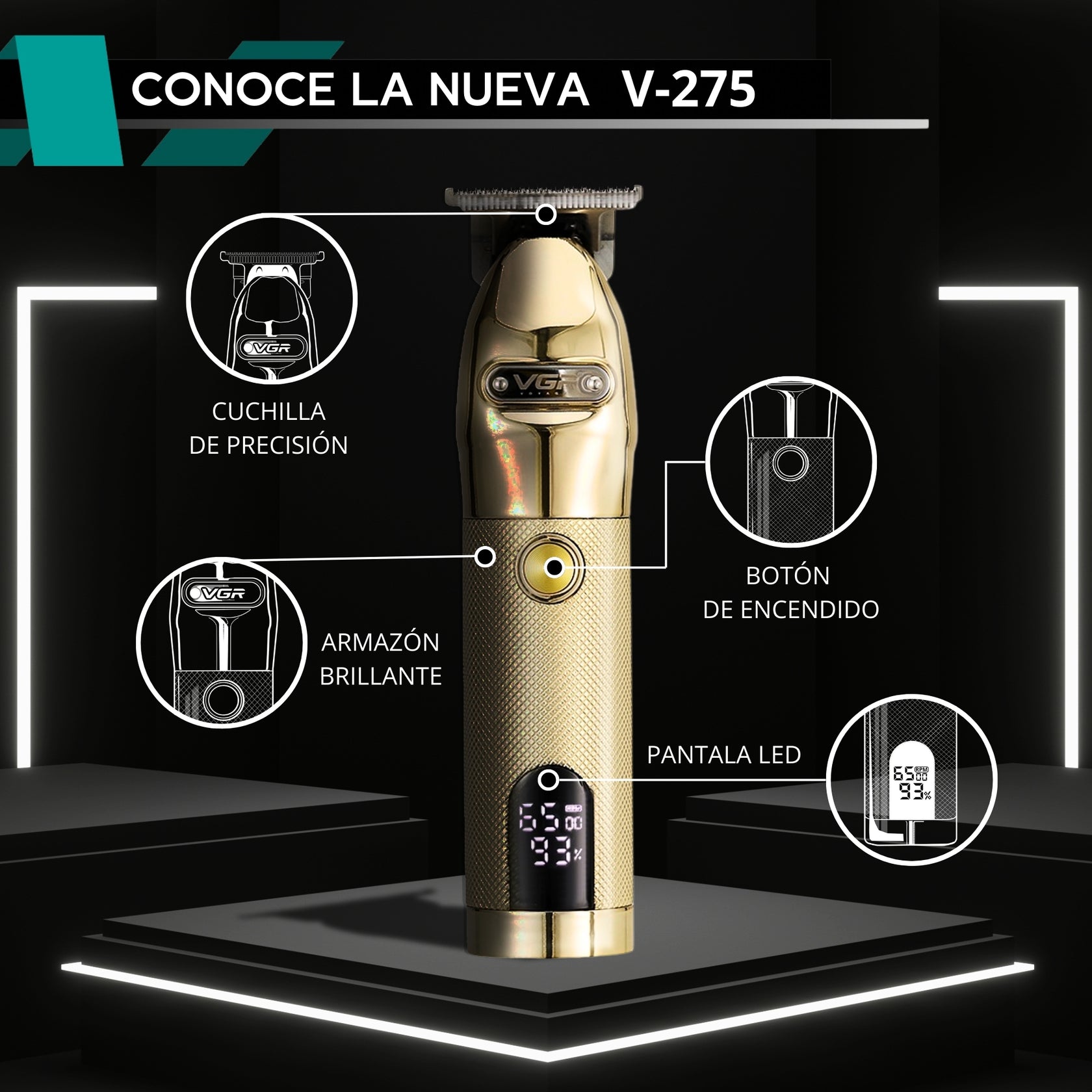 Maquina Para Cortar Cabello Pelo Combo VGR Clipper, Trimmer – VGR Mexico